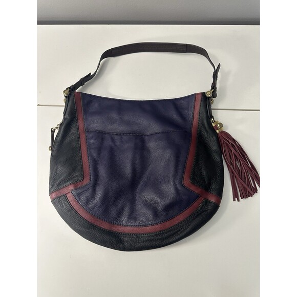 orYANY | Bags | Nwt Authentic Oryany Pebbled Leather Hobo Black Purple ...